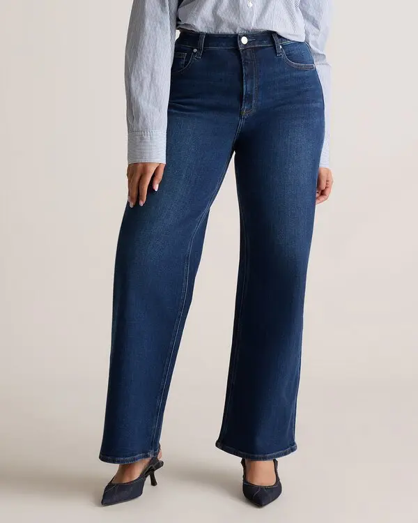 Quince Bella Stretch Wide Leg Jeans - Midnight Blue