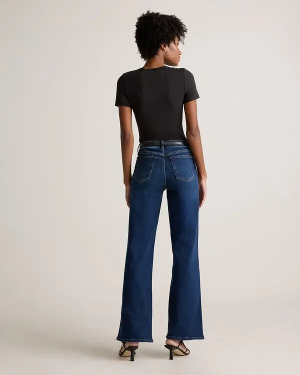 Quince Bella Stretch Wide Leg Jeans - Midnight Blue