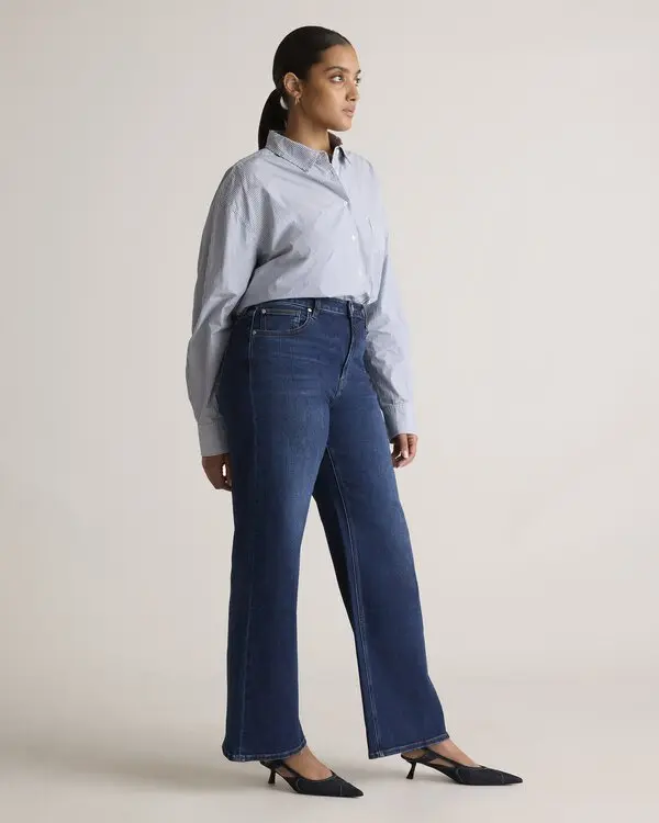 Quince Bella Stretch Wide Leg Jeans - Midnight Blue