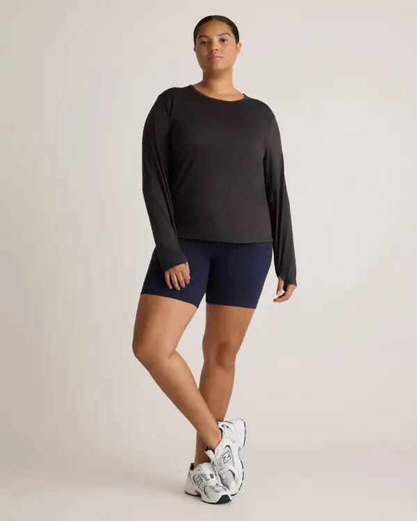 Quince Flowknit Breeze Long Sleeve Top - Black
