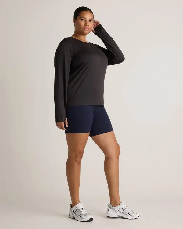 Quince Flowknit Breeze Long Sleeve Top - Black