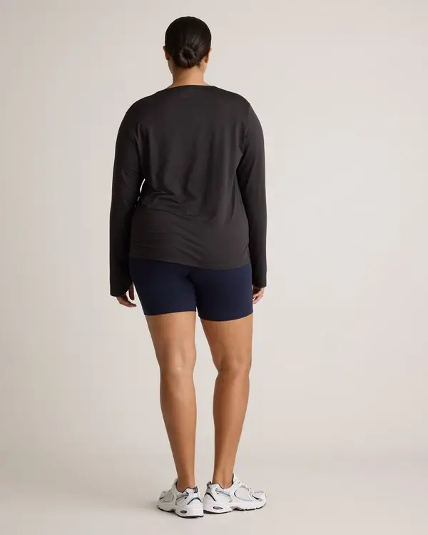 Quince Flowknit Breeze Long Sleeve Top - Black