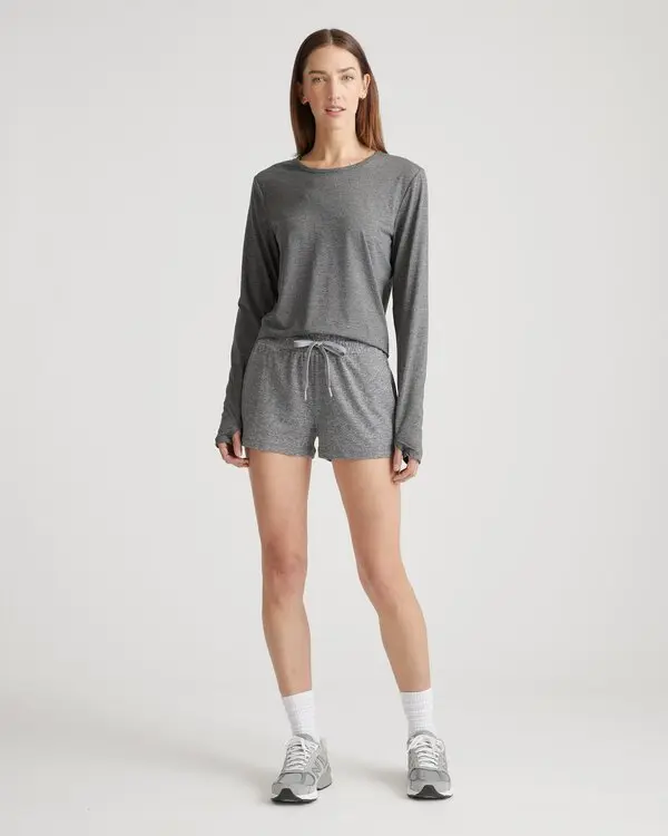 Quince Flowknit Breeze Long Sleeve Top - Charcoal