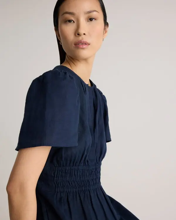 Quince European Linen Maxi Dress - Deep Navy