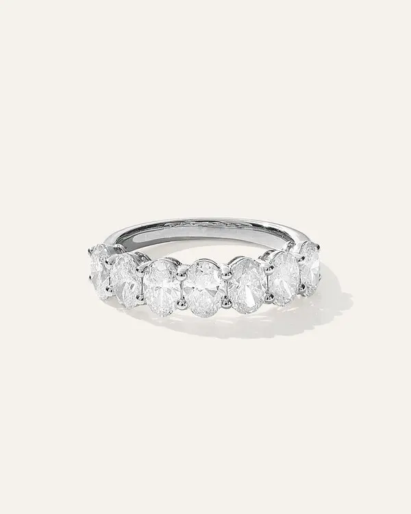 Quince Lab Grown Diamond Oval Seven Stone Band Ring - White Gold