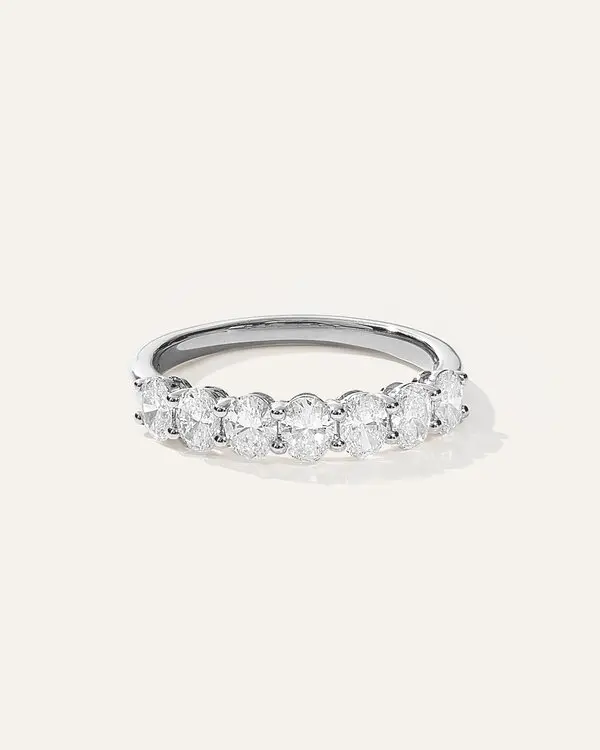Quince Lab Grown Diamond Oval Seven Stone Band Ring - White Gold