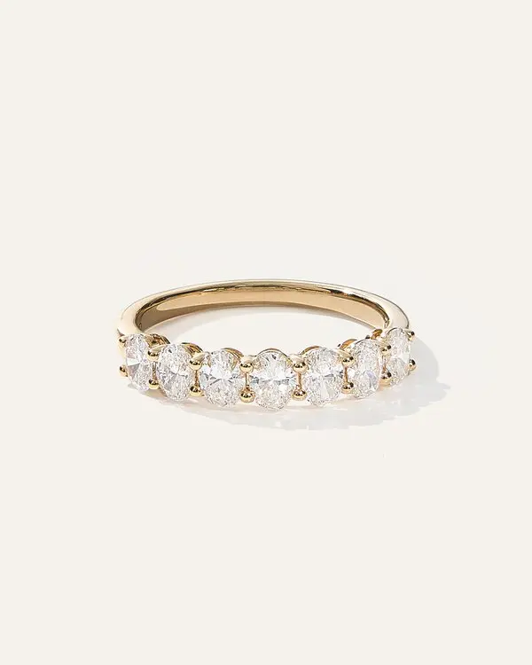 Quince Lab Grown Diamond Oval Seven Stone Band Ring - Yellow Gold