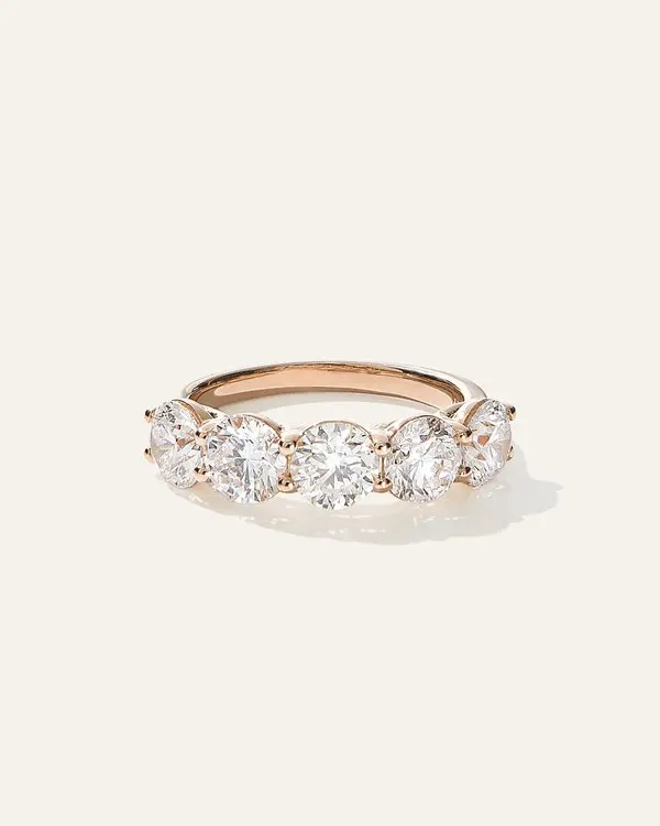 Quince Lab Grown Diamond Five Stone Band Ring - Rose Gold