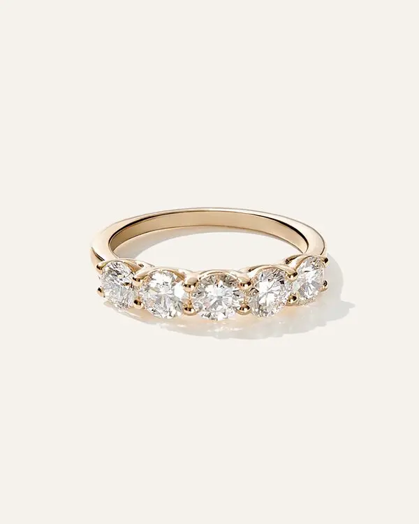 Quince Lab Grown Diamond Five Stone Band Ring - Yellow Gold
