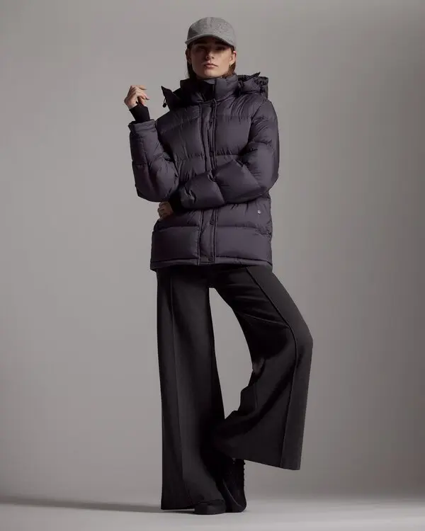 Quince Ultra-stretch Ponte Super Wide Leg Pants - Charcoal