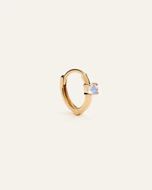 Quince 14k Gold Gemstone Mini Hoop Earring - Moonstone