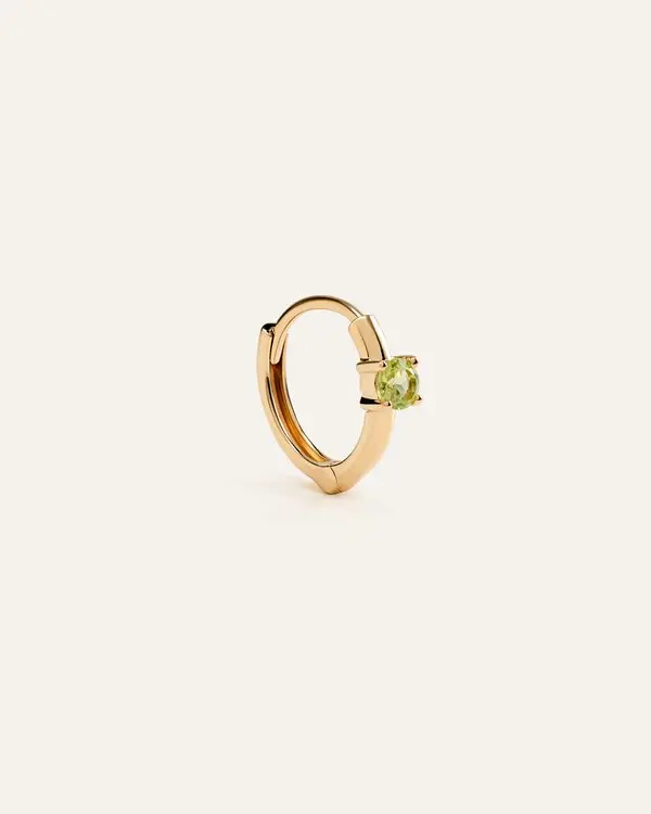 Quince 14k Gold Gemstone Mini Hoop Earring - Peridot