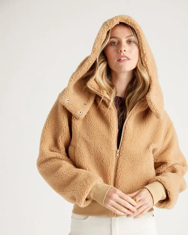 Quince Hooded Sherpa Jacket