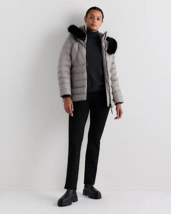 Quince Belted Puffer Coat - Morel Grey