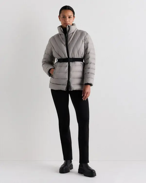 Quince Belted Puffer Coat - Morel Grey