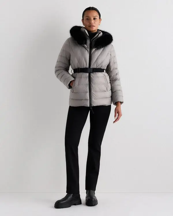Quince Belted Puffer Coat - Morel Grey
