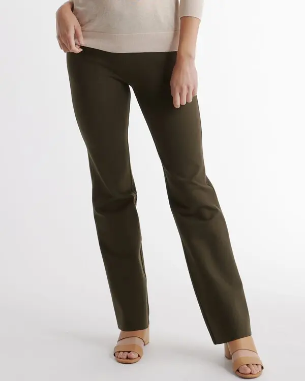 Quince Ultra-stretch Ponte Bootcut Pants - Olive