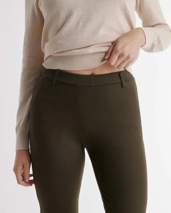 Quince Ultra-stretch Ponte Bootcut Pants - Olive