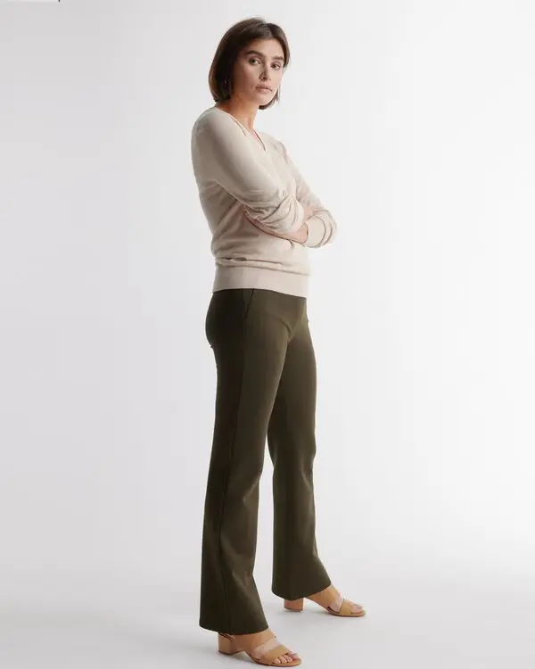 Quince Ultra-stretch Ponte Bootcut Pants - Olive