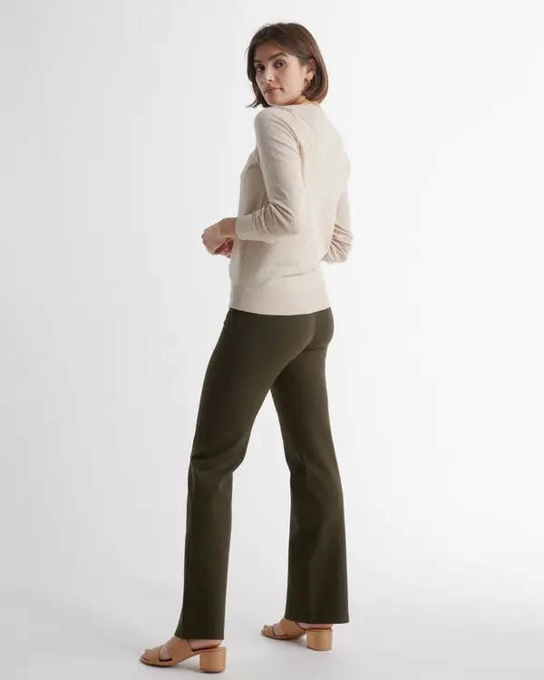 Quince Ultra-stretch Ponte Bootcut Pants - Olive