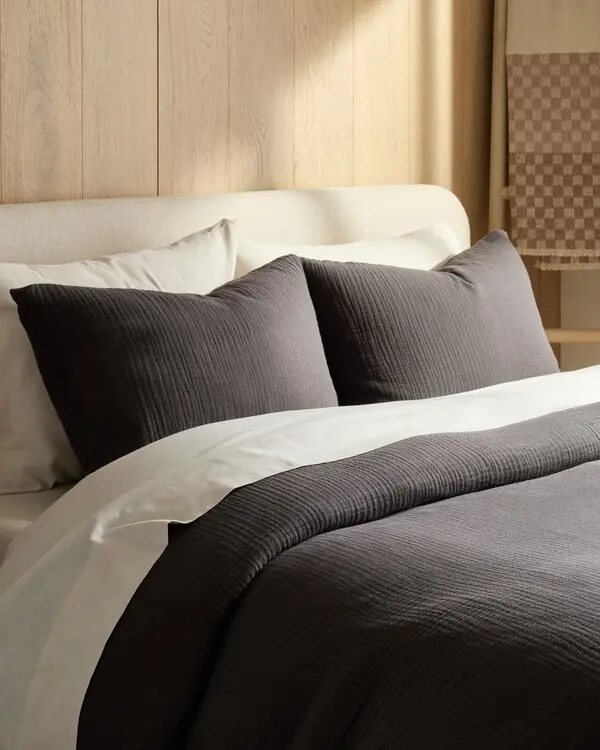 Quince Gauze Duvet Cover Set - Charcoal