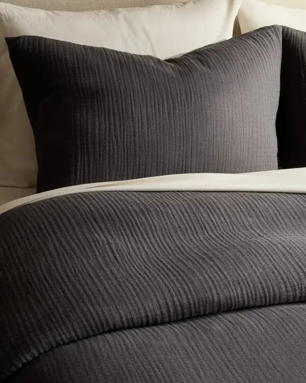 Quince Gauze Duvet Cover Set - Charcoal