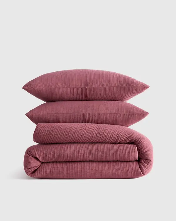 Quince Gauze Duvet Cover Set - Plum