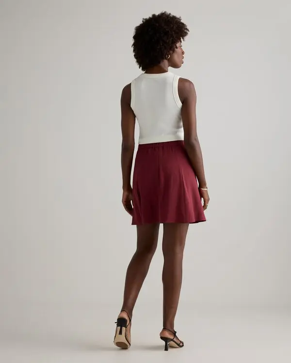 Quince Lightweight Crepe A-line Mini Skirt - Maroon