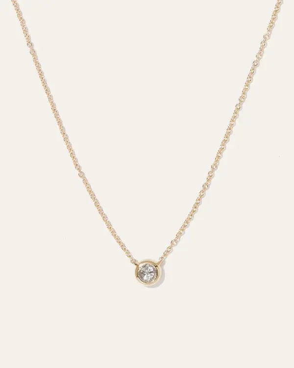 Quince 14k Gold Diamond Bezel Necklace - Yellow Gold