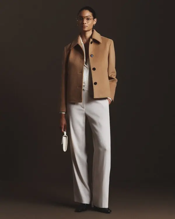 Quince Wool Cashmere Short Coat - Caramel