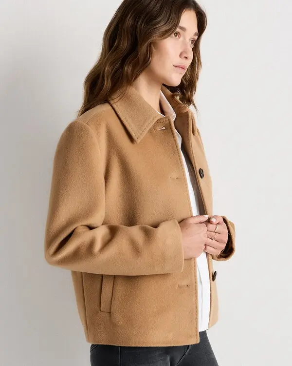 Quince Wool Cashmere Short Coat - Caramel