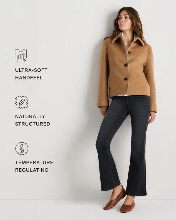 Quince Wool Cashmere Short Coat - Caramel