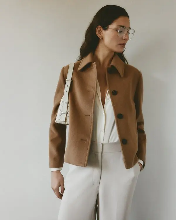 Quince Wool Cashmere Short Coat - Mocha Brown