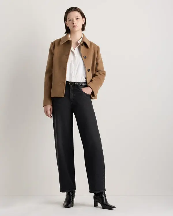 Quince Wool Cashmere Short Coat - Mocha Brown