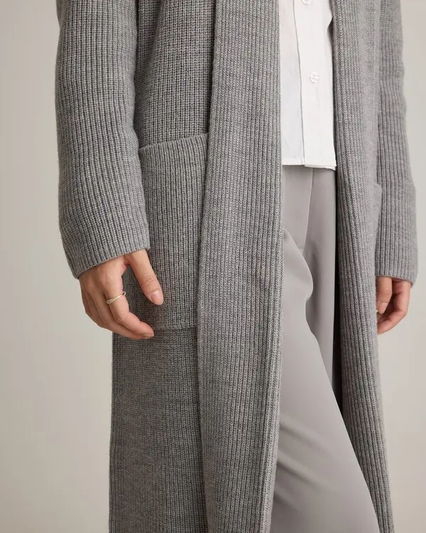 Quince Australian Merino Wool Duster Cardigan - Heather Grey