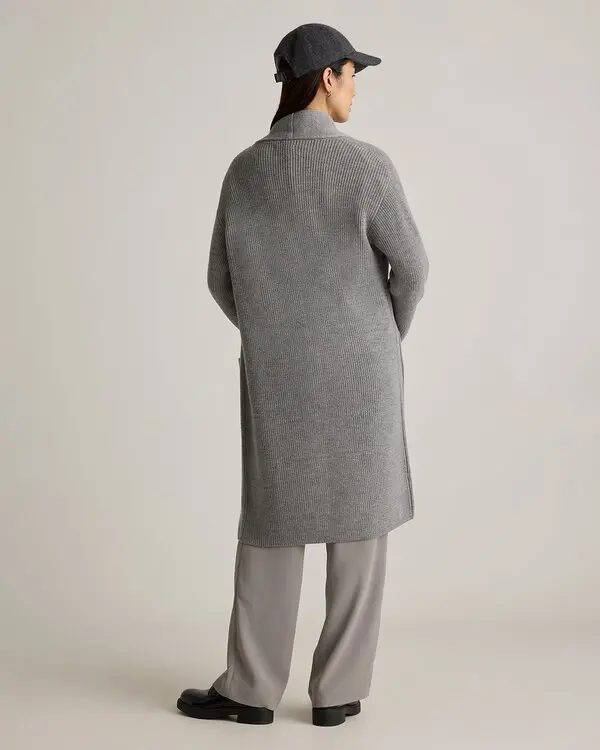 Quince Australian Merino Wool Duster Cardigan - Heather Grey
