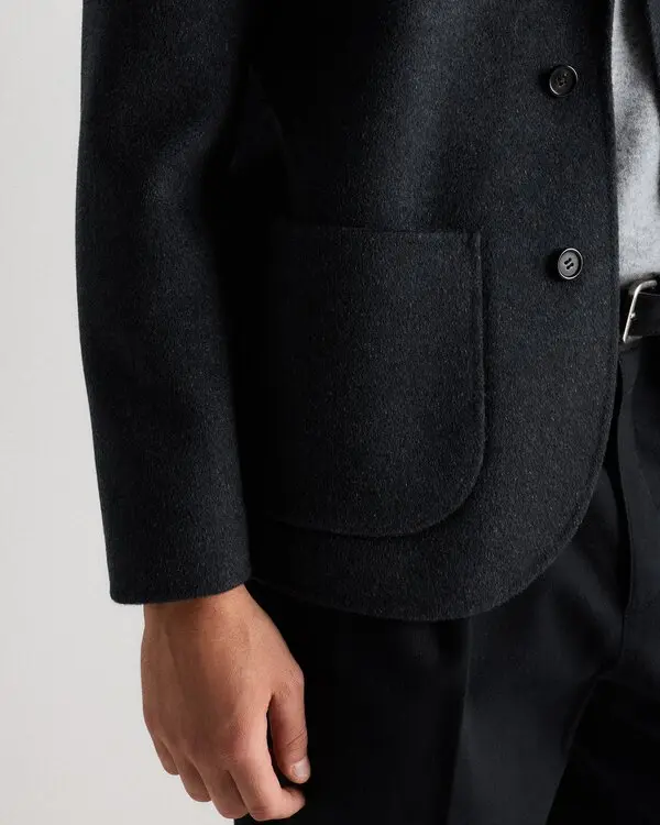 Quince 100% Mongolian Cashmere Double-faced Chore Blazer - Heather Charcoal