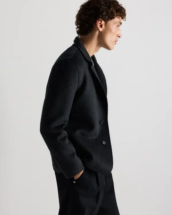 Quince 100% Mongolian Cashmere Double-faced Chore Blazer - Heather Charcoal