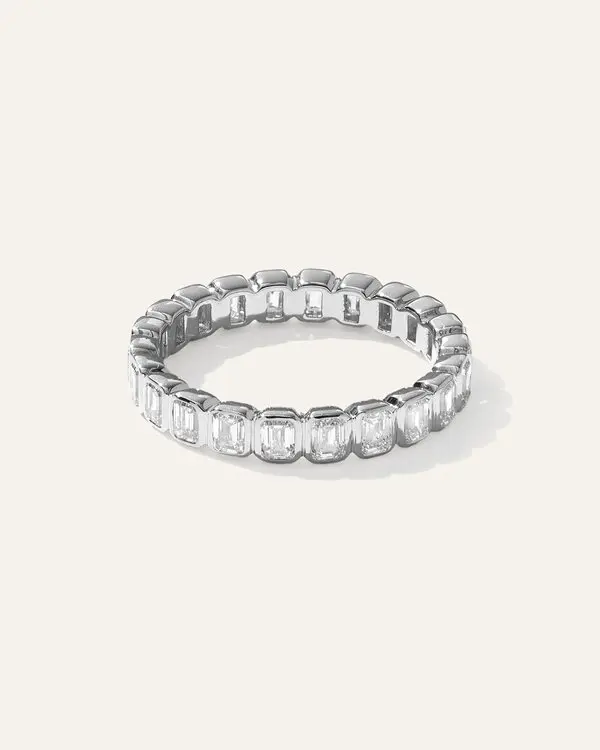 Quince Lab Grown Diamond Emerald Eternity Ring - White Gold
