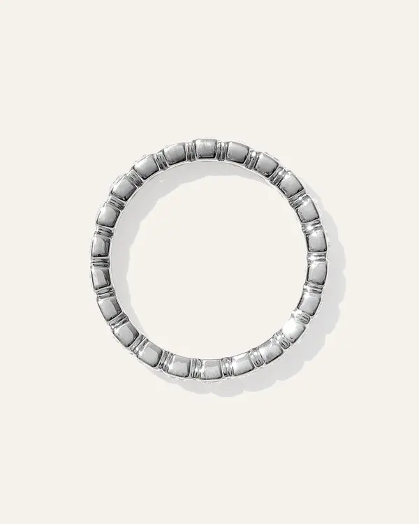 Quince Lab Grown Diamond Emerald Bezel Eternity Band Ring - White Gold