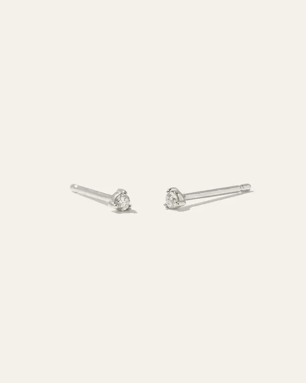 Quince 0.02 Carat Diamond Stud Earrings - White Gold