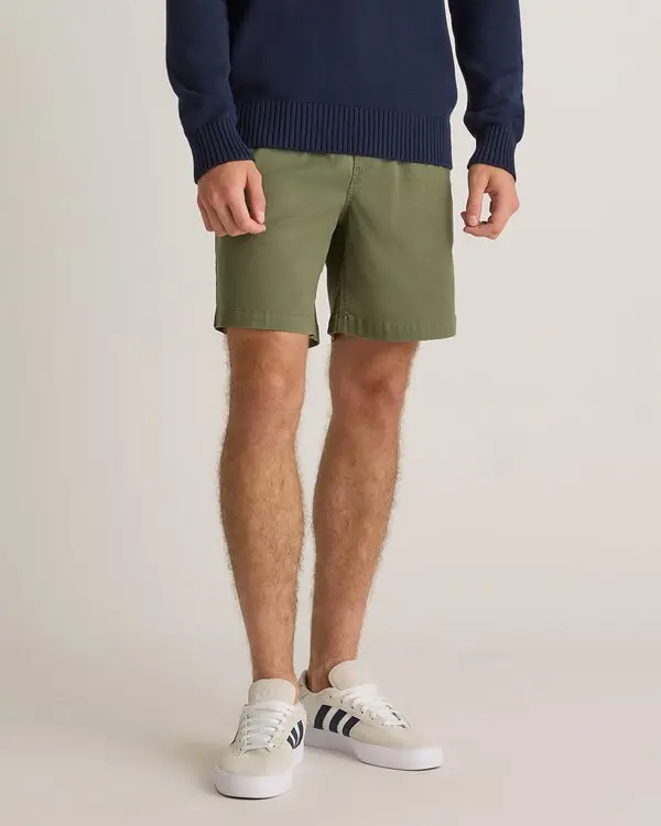 Quince Organic Cotton Chino Drawstring Shorts - Trellis