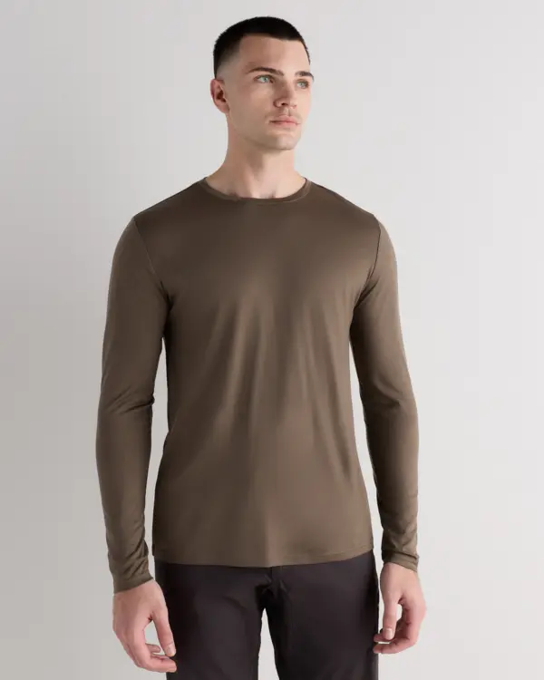 Quince 100% Merino Wool All-season Long Sleeve Base Layer T-shirt - Ash Brown