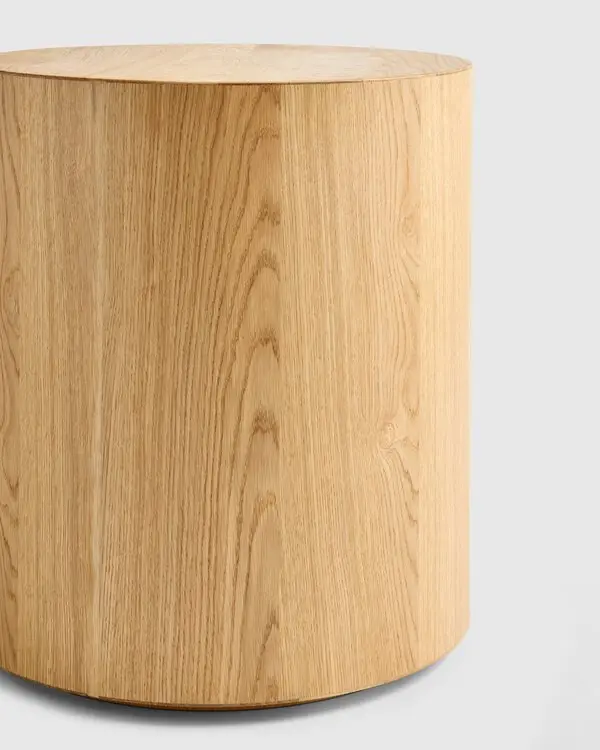 Quince Oak Drum End Table