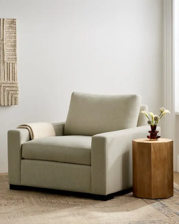 Quince Stillman Accent Chair In Performance Basketweave - Fog