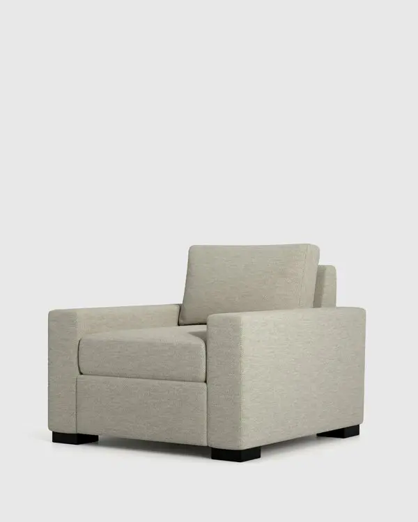 Quince Stillman Accent Chair In Performance Basketweave - Fog