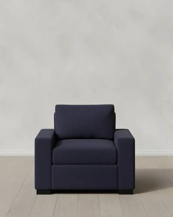 Quince Stillman Accent Chair In Performance Basketweave - Navy