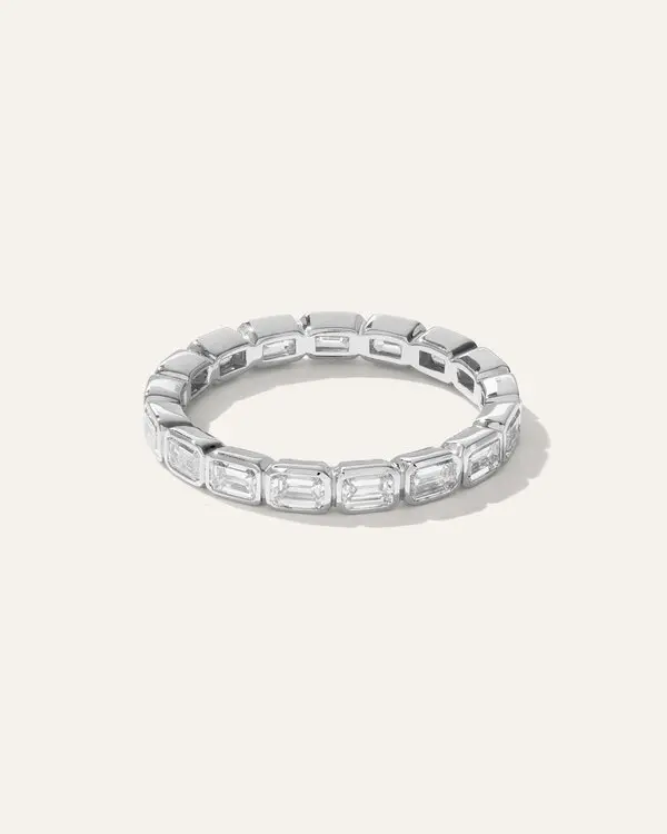 Quince Lab Grown Diamond Emerald Eternity Band - White Gold