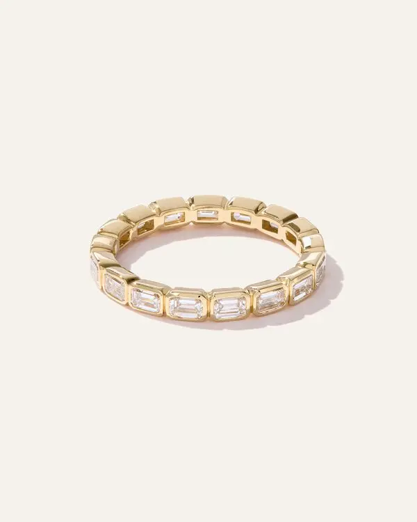 Quince Lab Grown Diamond Emerald Eternity Band - Yellow Gold
