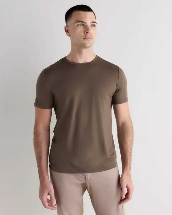 Quince 100% Merino Wool All-season Short Sleeve Base Layer T-shirt - Ash Brown